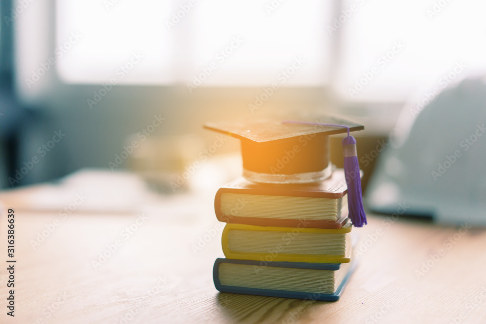 Education study abroad in book,Back to School and Graduation cap on ...