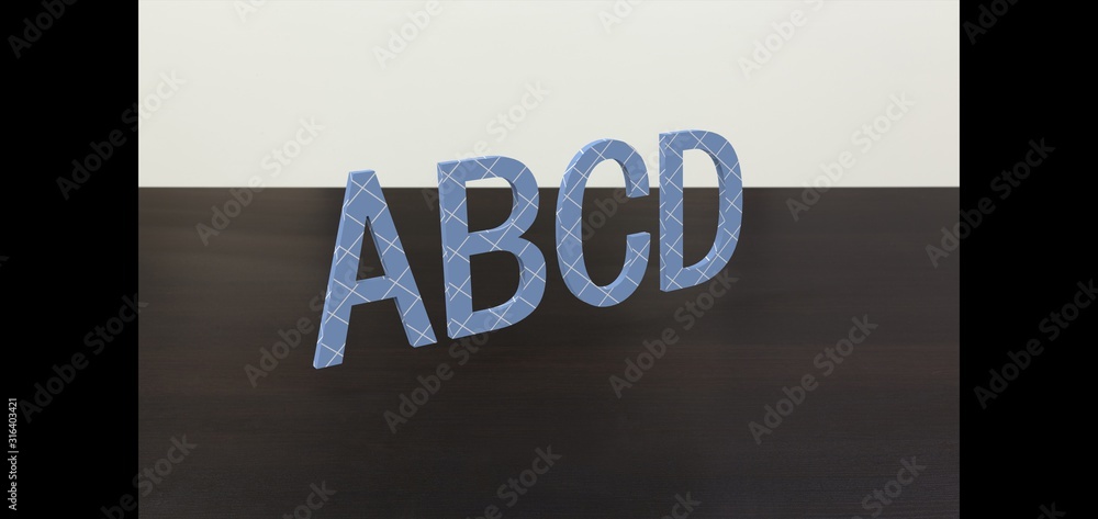 3D font "ABCD" in white background Stock Illustration | Adobe Stock