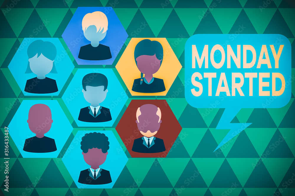 Handwriting text writing Monday Started. Conceptual photo getting ready ...