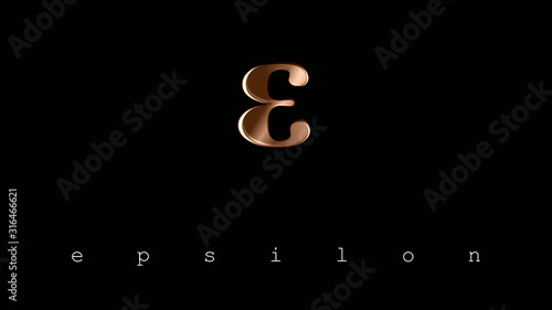 Epsilon. Sign, symbol, lowercase letter of the Greek alphabet, fifth ...