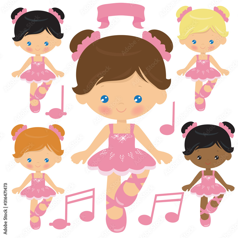 Cute ballerina vector cartoon illustration Stock Vector | Adobe Stock