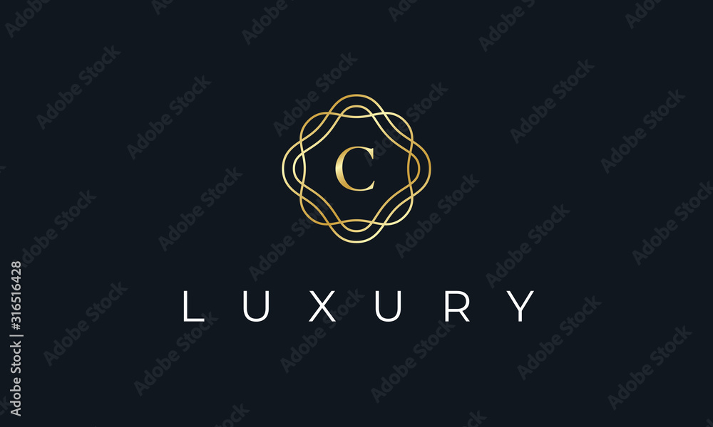 Elegant Luxury Letter C Logo Alphabet Boutique Fashion Wedding Event ...