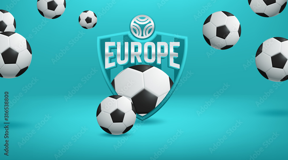 Football background. European championship 2020. Vector illustration ...