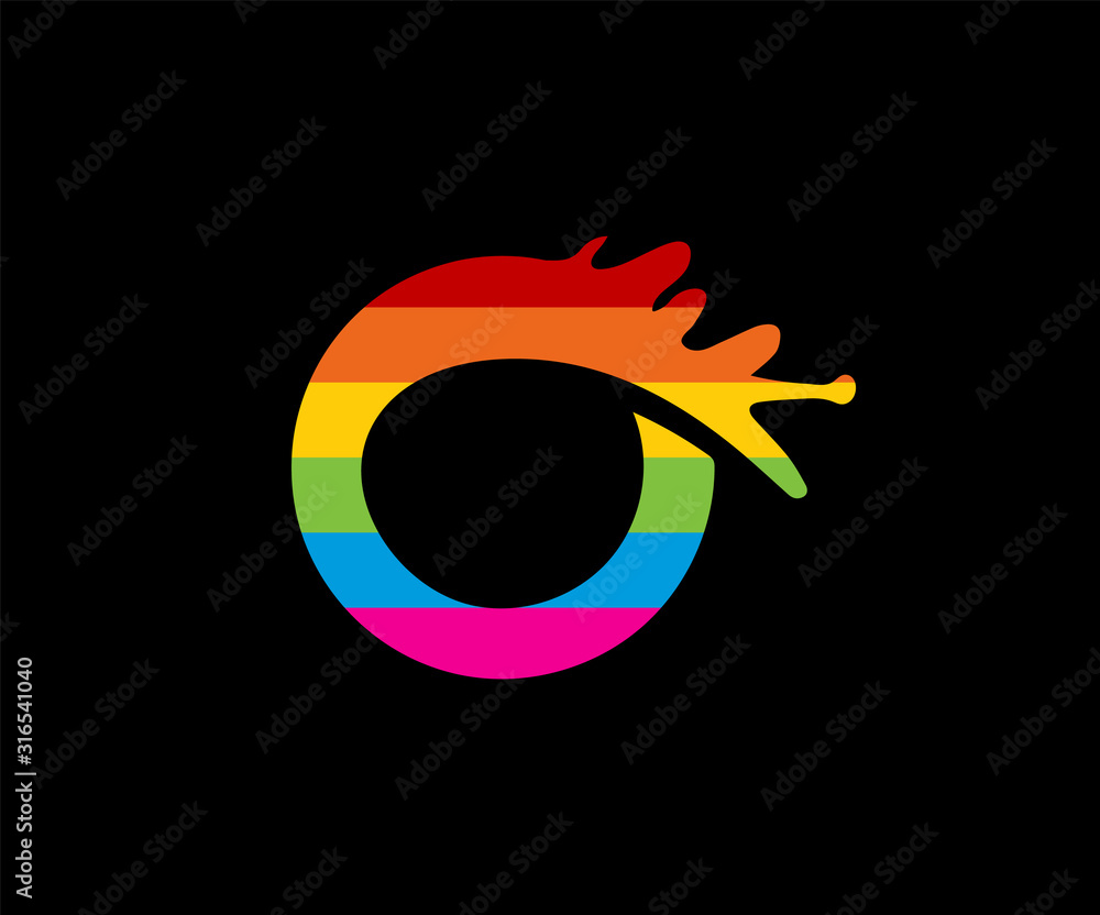 O letter paint logo colorful design Stock Vector | Adobe Stock