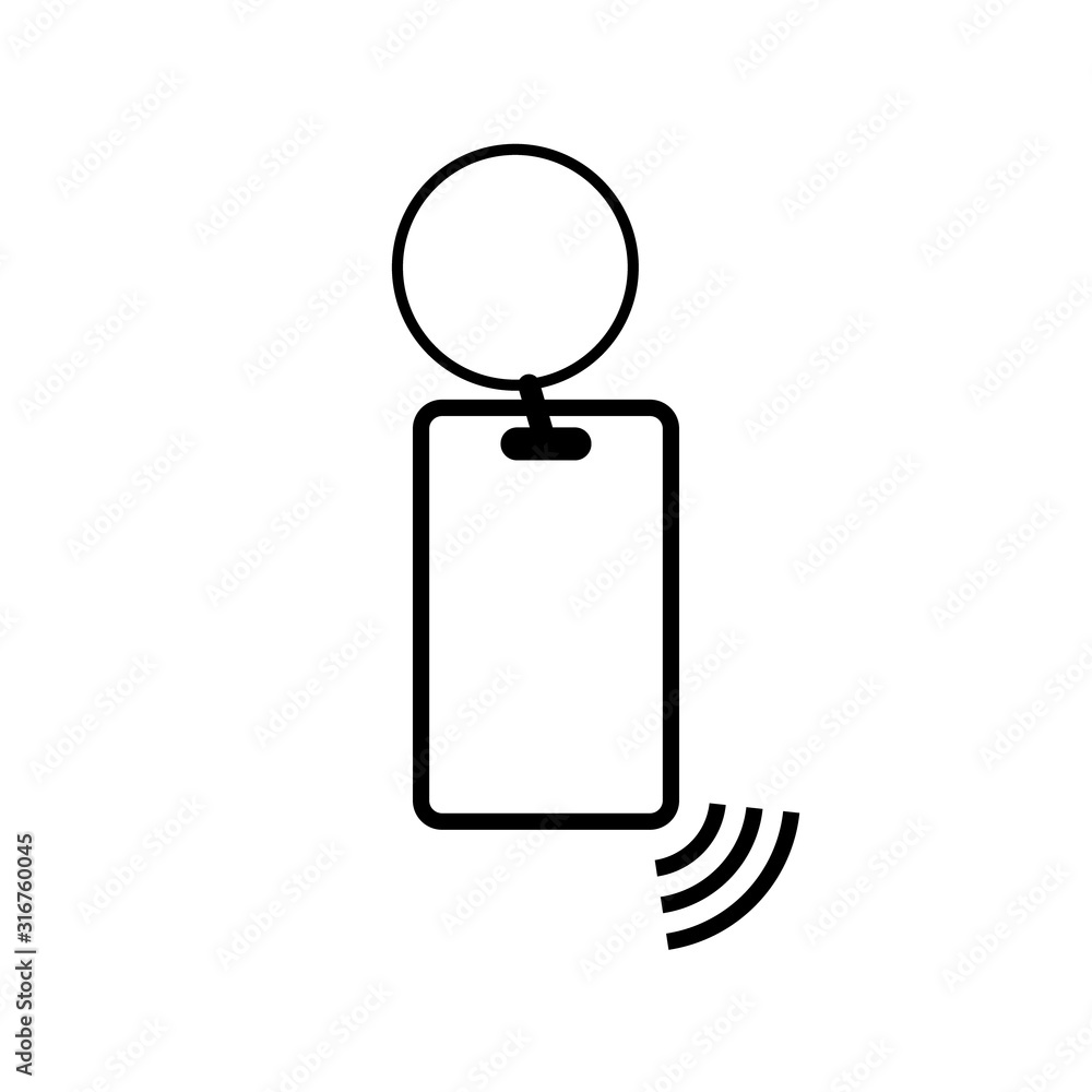 NFC key fob outline icon. Clipart image isolated on white background ...