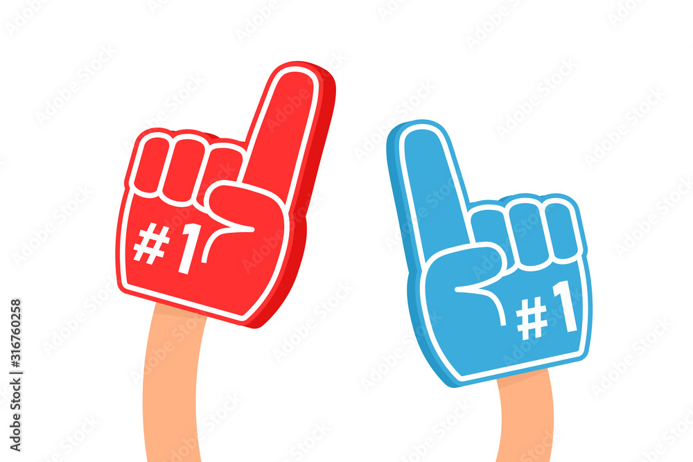 Fan foam finger icon. Clipart image isolated on white background Stock ...