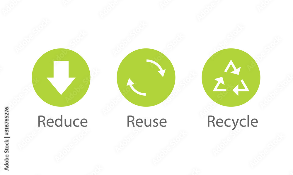 The 3 R's design icon. Clipart image isolated on white background Stock ...