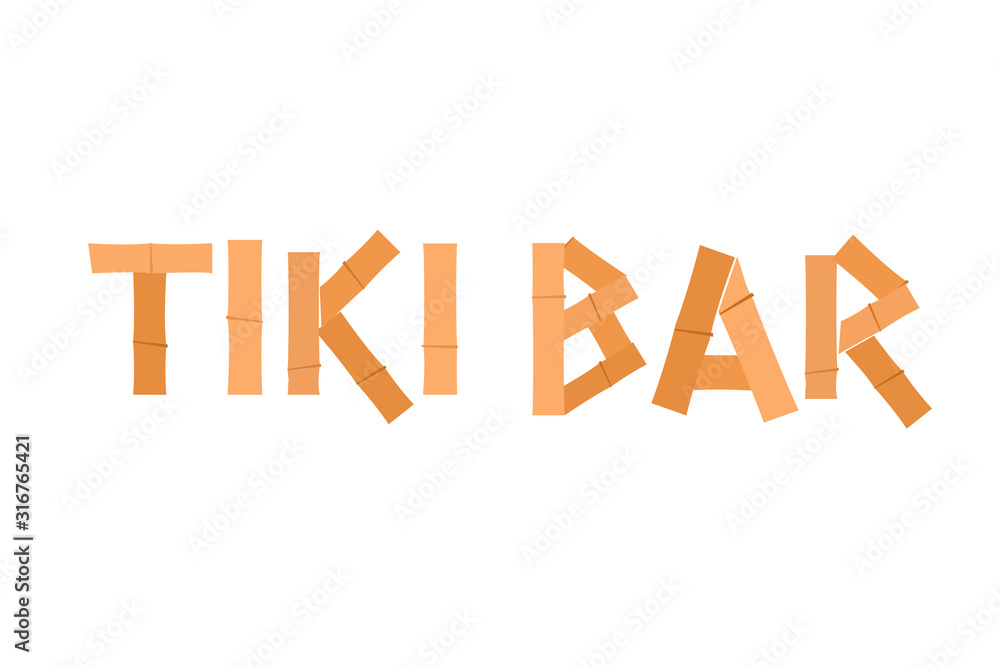 Tiki Bar sign icon. Clipart image isolated on white background Stock ...