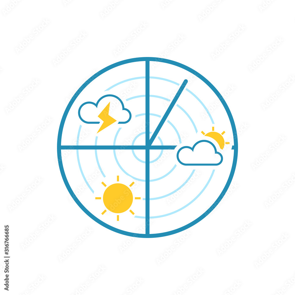 Weather radar icon. Clipart image isolated on white background Stock ...