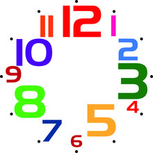 Clock Face Numbers Colorful Free Stock Photo - Public Domain Pictures