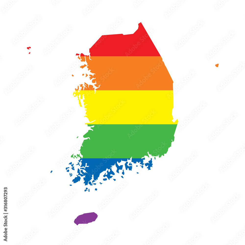 South Korea LGBTQ gay pride flag map Stock Vector | Adobe Stock