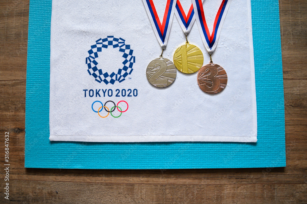 TOKYO, JAPAN, JANUARY. 20. 2020: Olympic medal table, concept photo ...