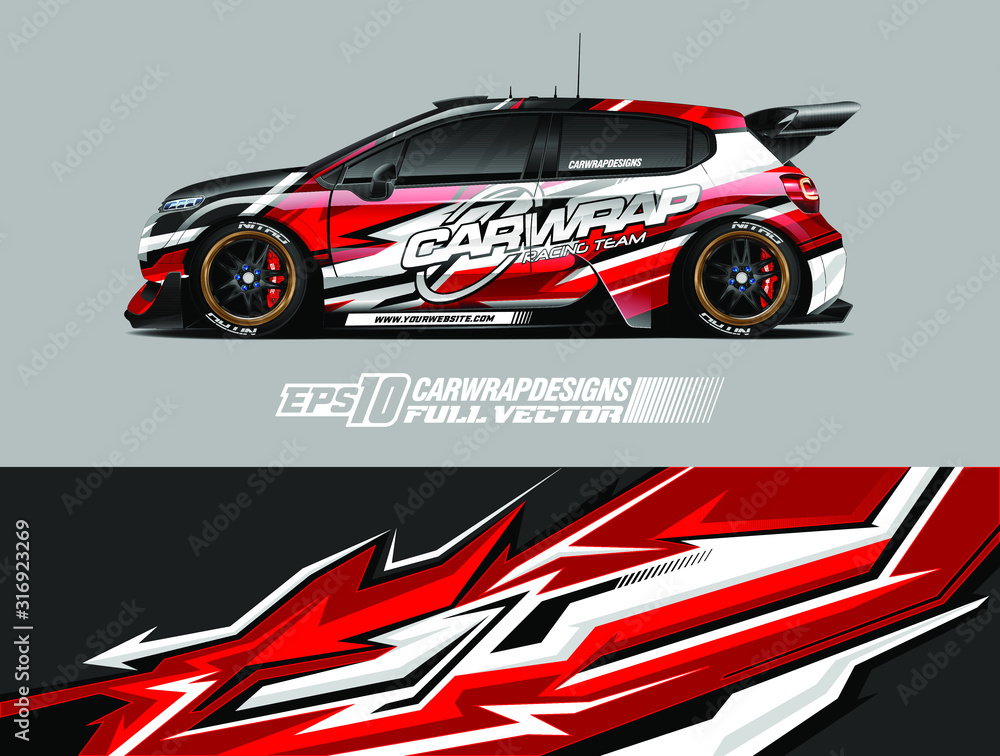 Stock-Vektorgrafik „Car wrap decal graphic design. Abstract stripe ...