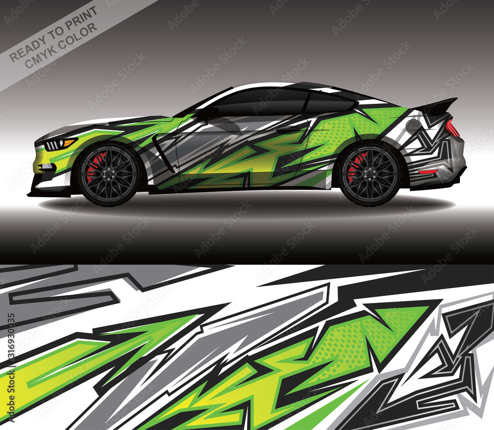Car wrap decal design vector, custom livery race rally car vehicle ...