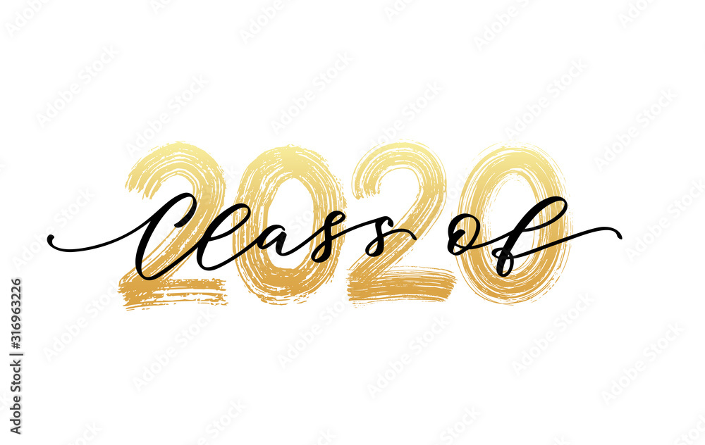 Class of 2020. Modern calligraphy. Vector illustration. Hand drawn ...