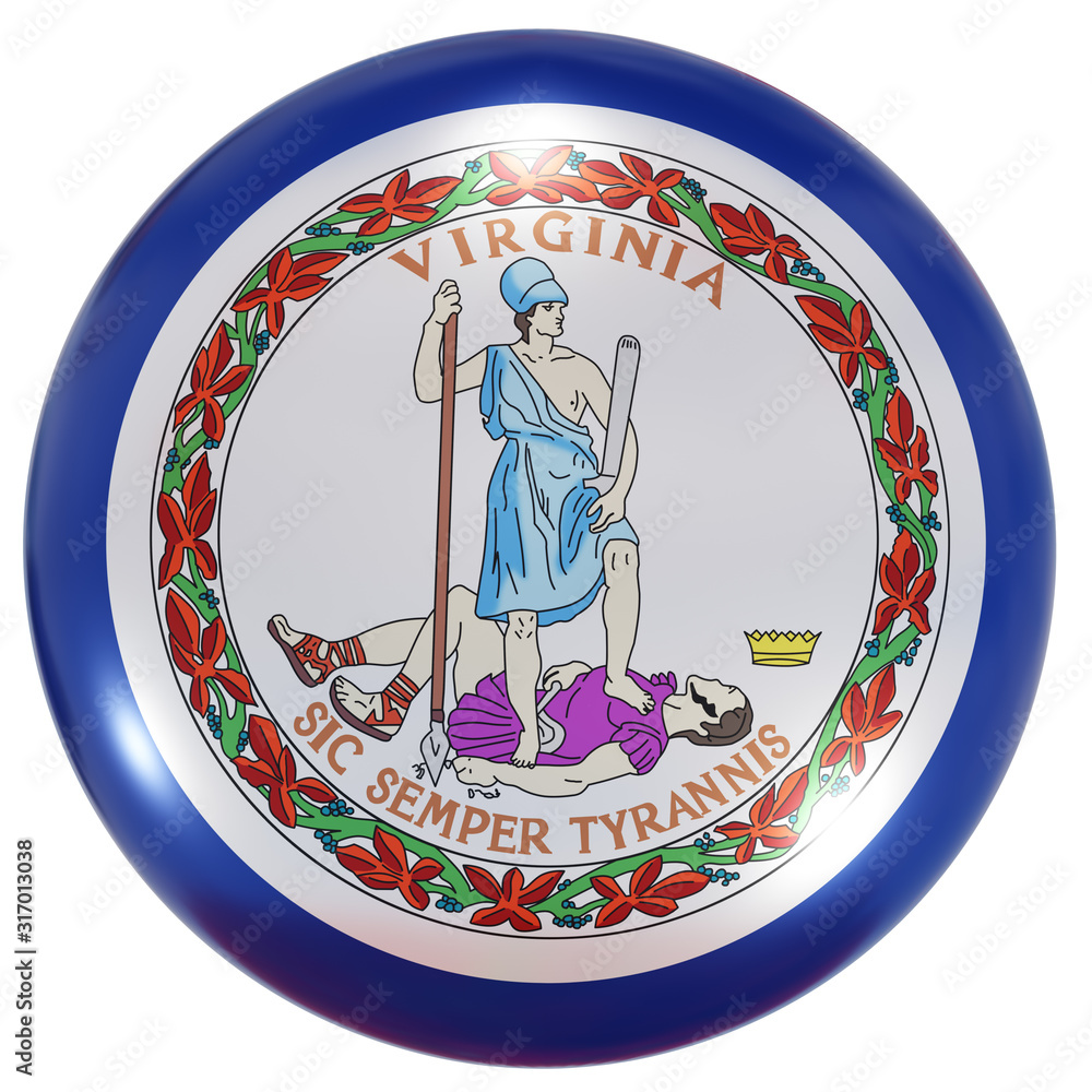 Virginia State flag button Stock Illustration | Adobe Stock