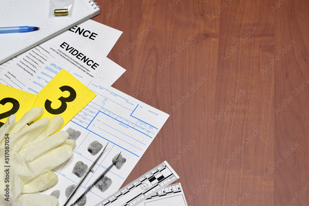 Paperwork during crime scene investigation process in csi laboratory ...