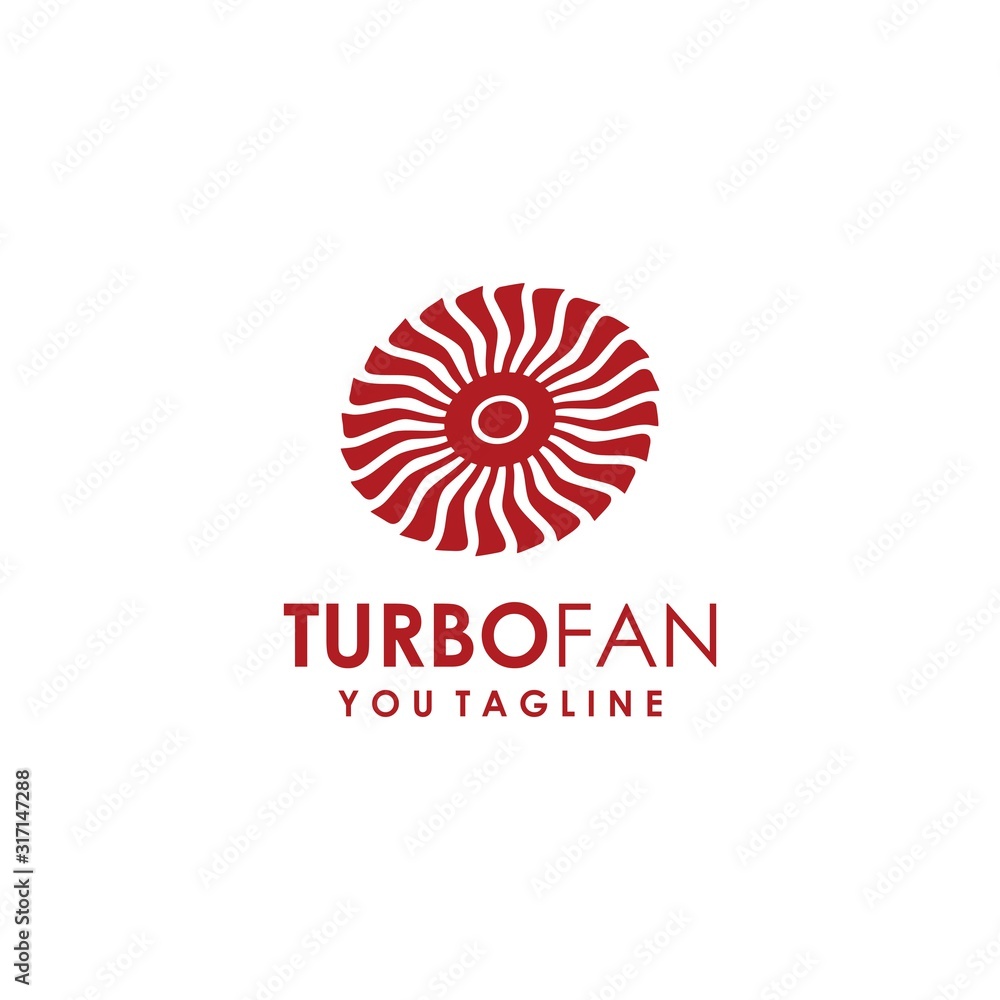 Turbo Fan Logo Modern Simple Red Stock Vector | Adobe Stock