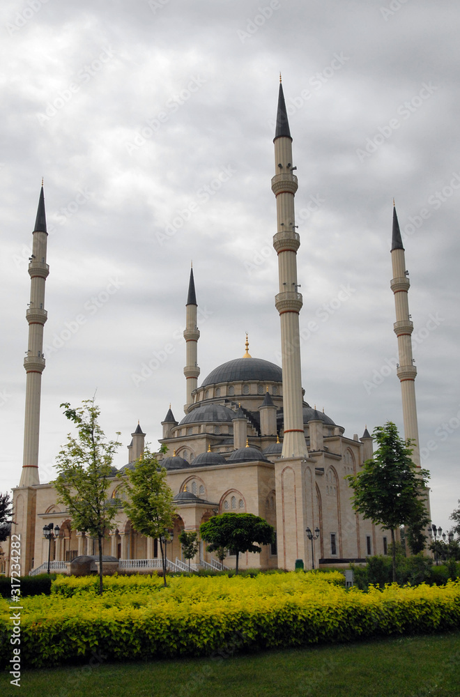 Akhmad Kadyrov Mosque (also known as "The Heart of Chechnya"). Grozny ...