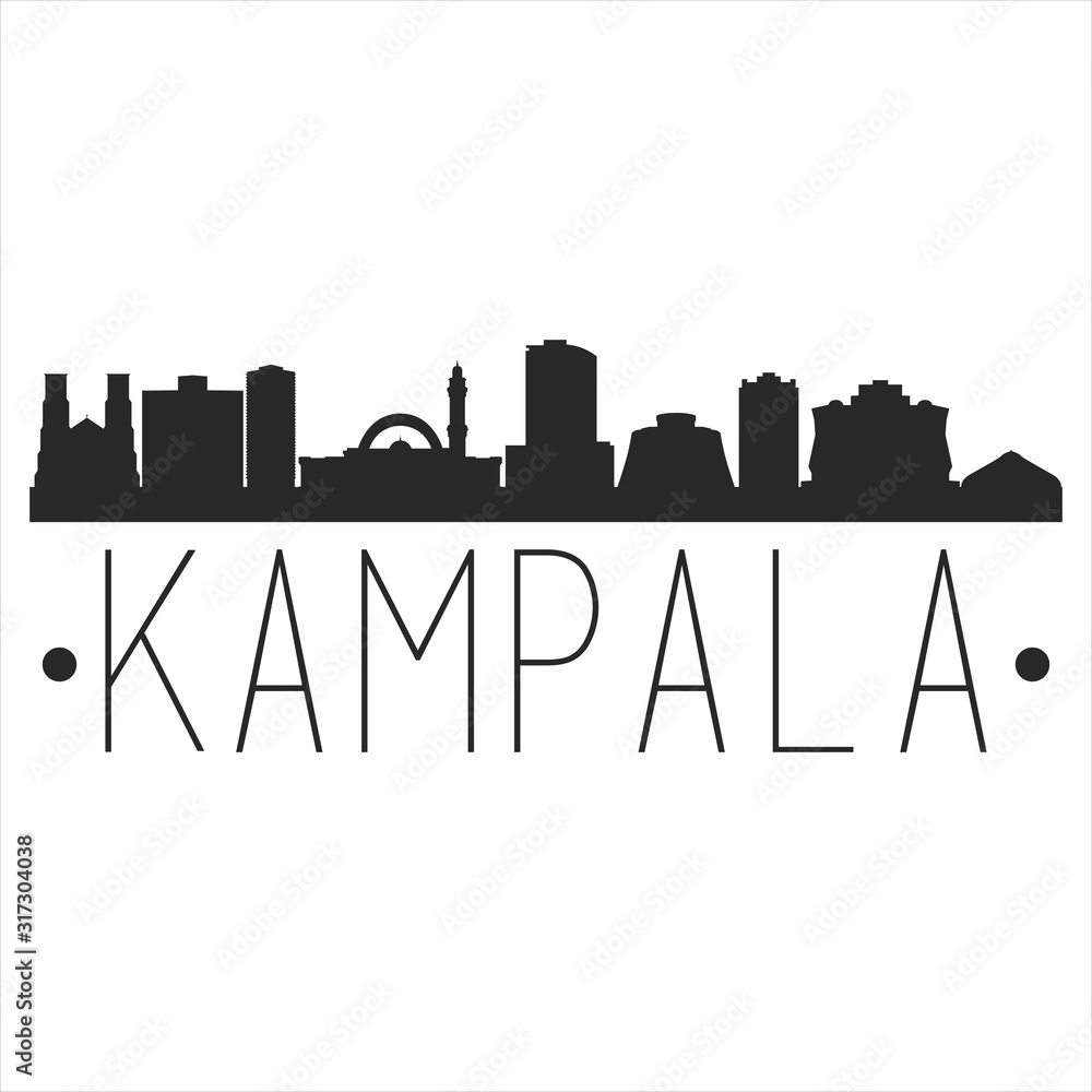 Kampala Uganda. City Skyline. Silhouette City. Design Vector. Famous Monuments. Stock Vector ...