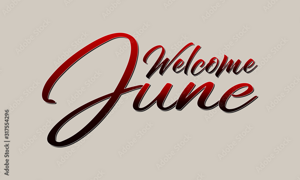 Welcome June Vector Illustration Background Stock Vector | Adobe Stock