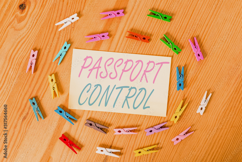 Text sign showing Passport Control. Business photo showcasing the area ...