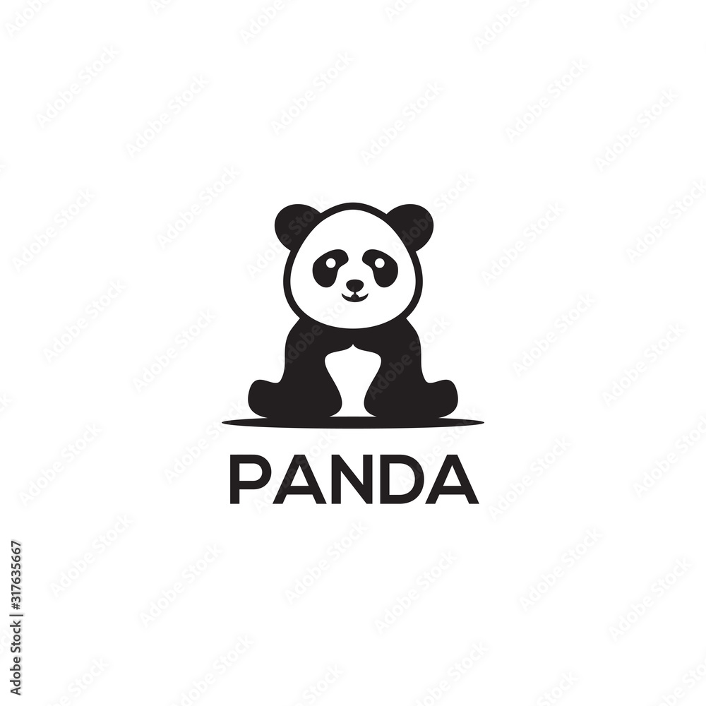 Panda icon logo design vector template Stock Vector | Adobe Stock
