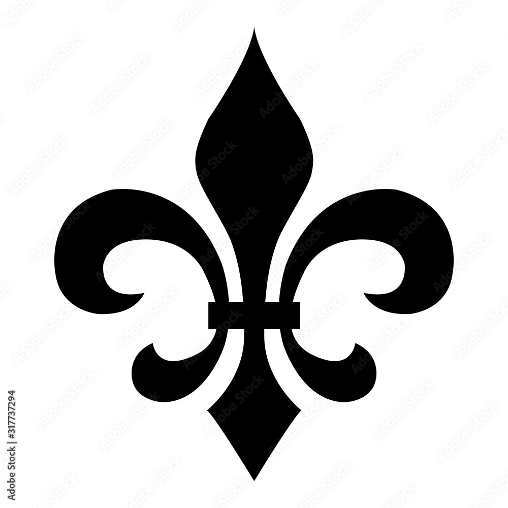 Fleur De Lis on white background. flat style. medieval sign. glowing ...