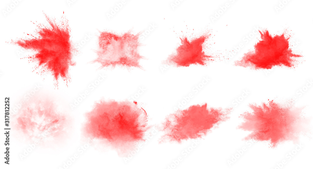 Set of red explode brushes. Beautiful red splash brushes Stock Vector ...