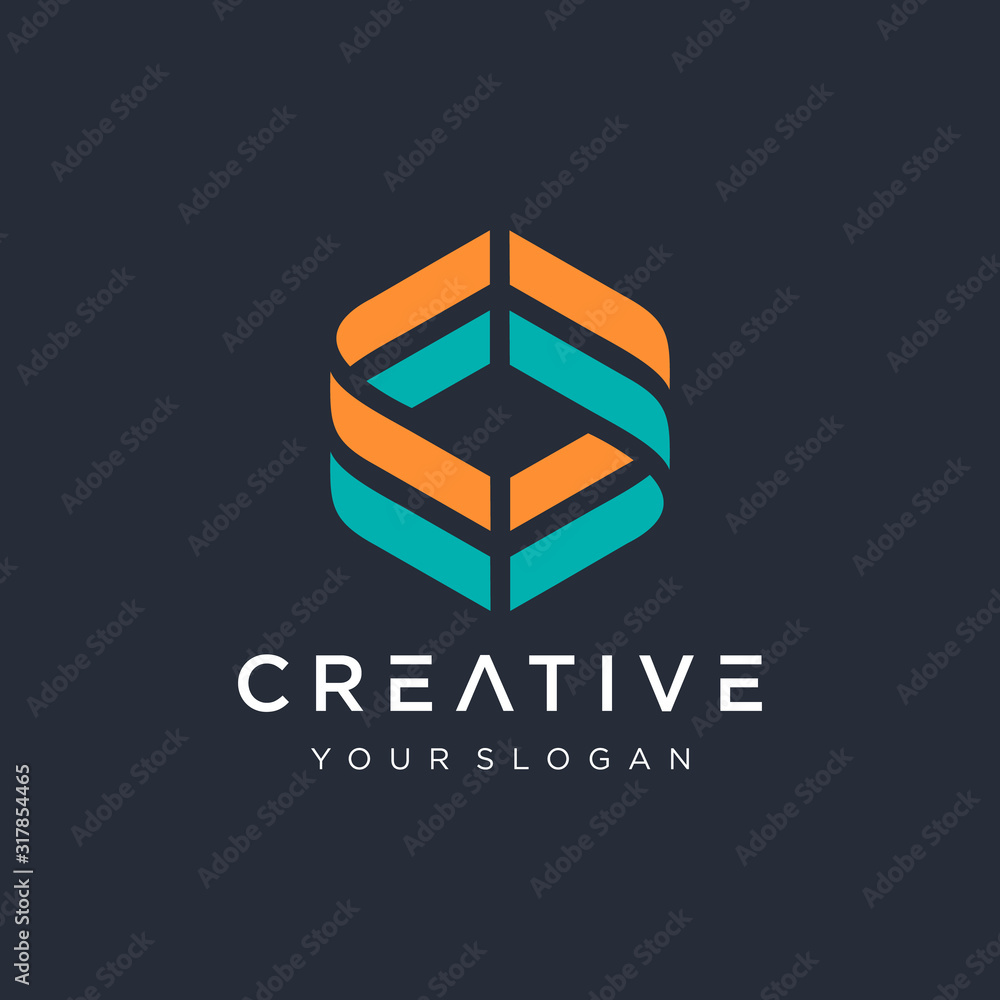 simple hexagonal logo design illustration. Company vector logo design ...