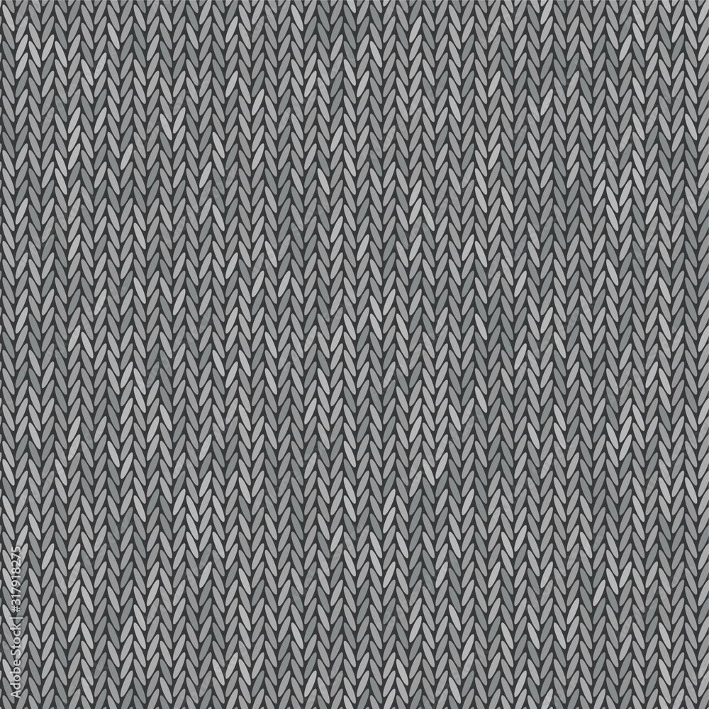 Knit texture melange gray color. Vector seamless pattern fabric ...