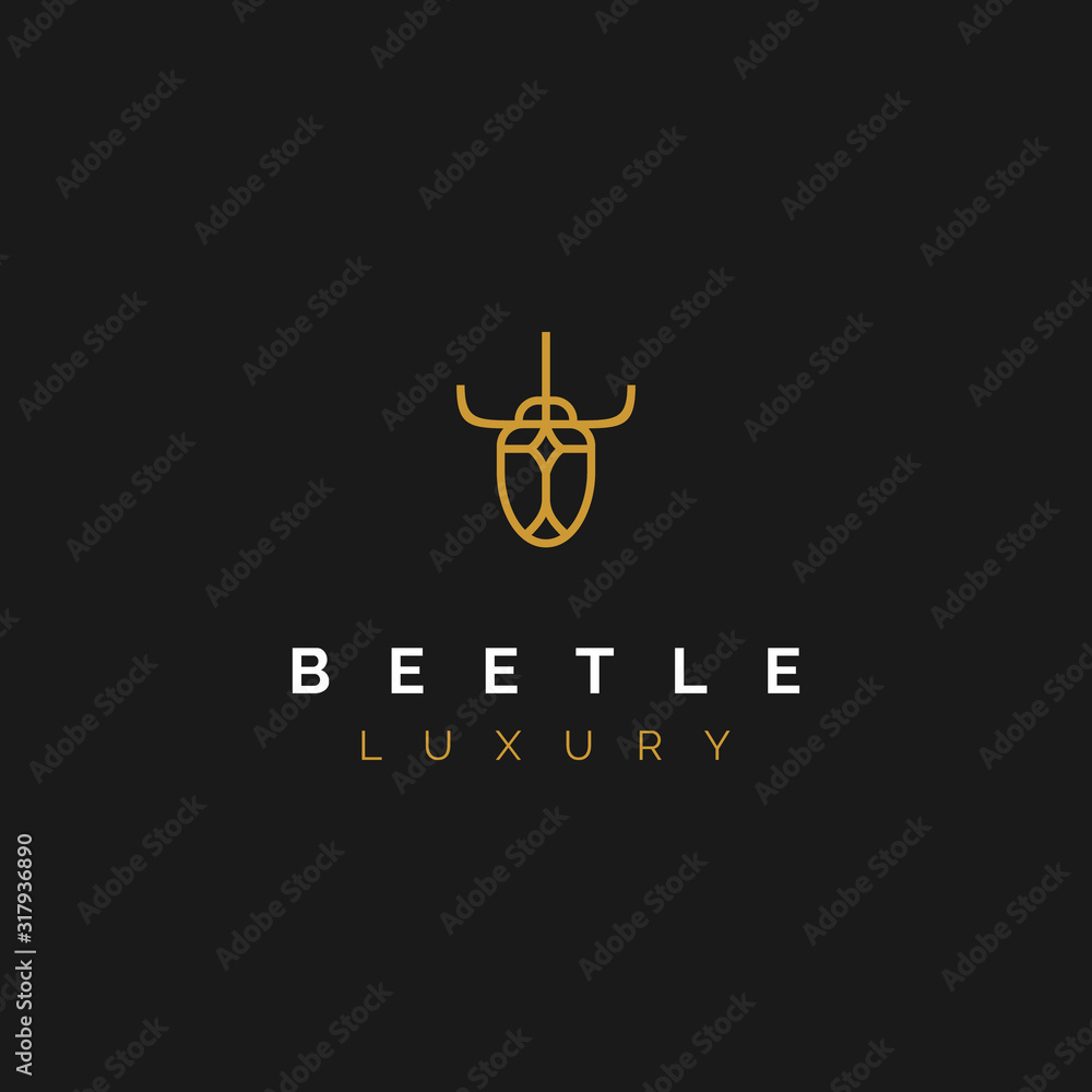 simple and luxury bug beetle logo design inspiration Stock Vector ...