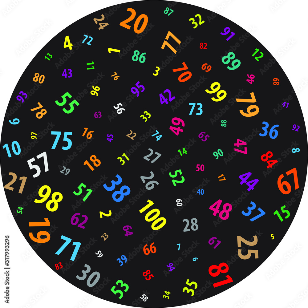 Random number 1-100 in circle shape, vector Stock Vector | Adobe Stock