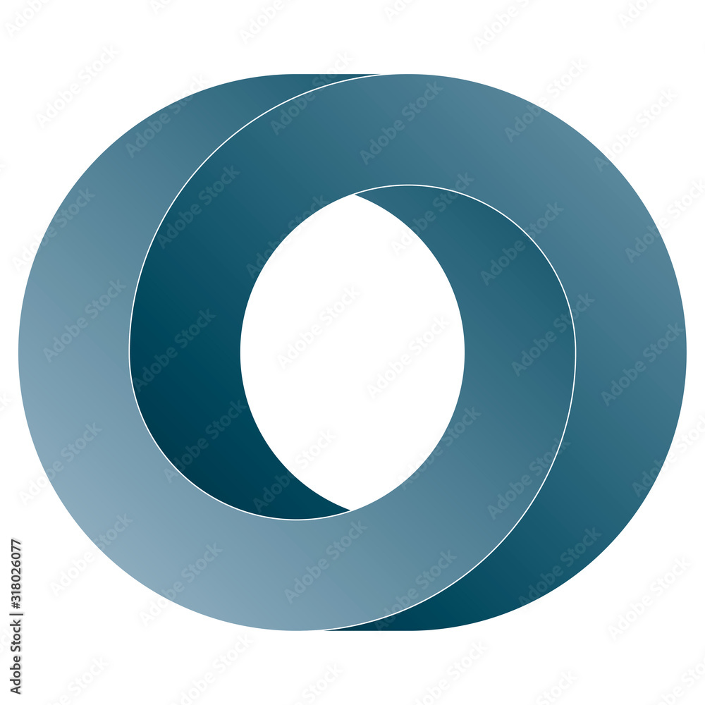 Impossible circle icon. Vector optical illusion shape on white ...