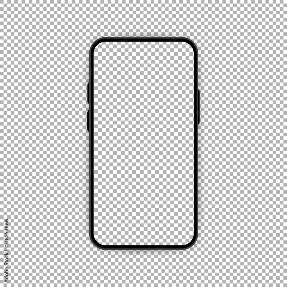 Smartphone blank screen. Phone mockup. Mobile vector. Template for ...