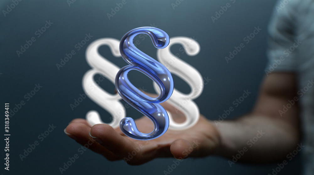 paragraph law sign digital in hand Stock Photo | Adobe Stock