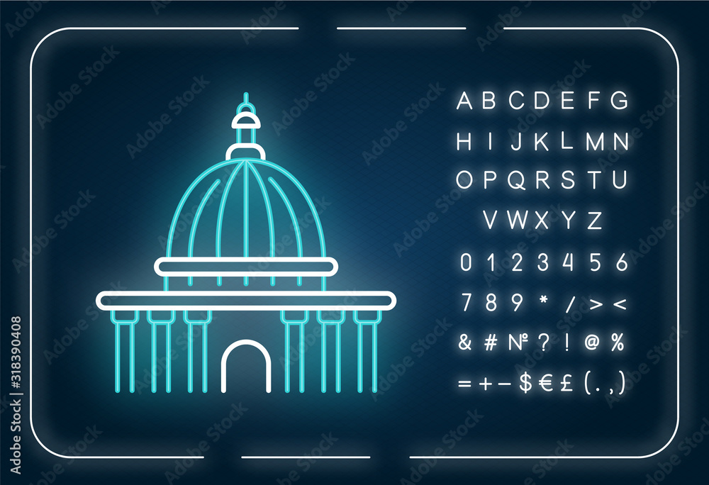 Supreme court neon light icon. Highest judicial institution. Government ...