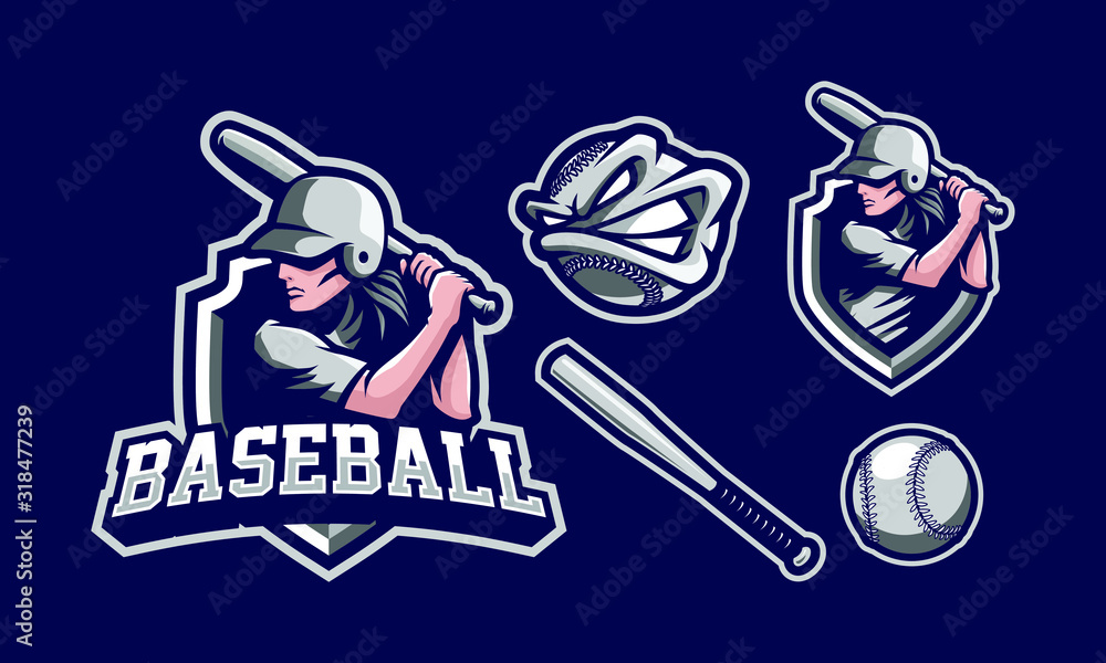 Baseball mascot logo design for sport/ e-sport logo design isolated on ...