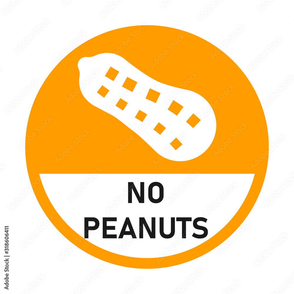 No peanuts sticker icon. Clipart image isolated on white background ...