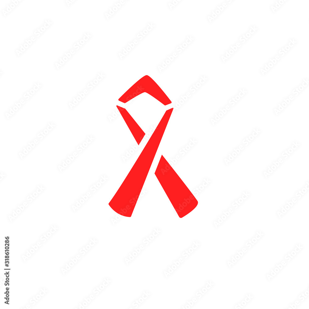 Red Ribbon icon. Clipart image isolated on white background Stock ...