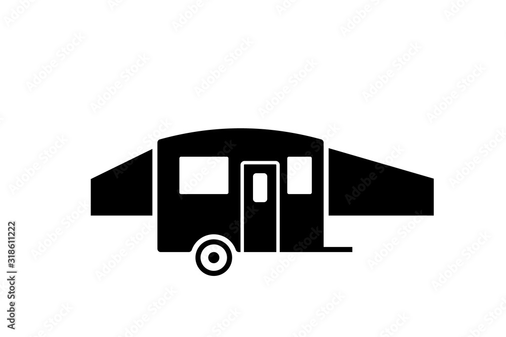 Trailer Pop-up silhouette icon. Clipart image isolated on white ...