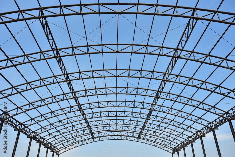 steel structure roof truss under the factory of building at ...