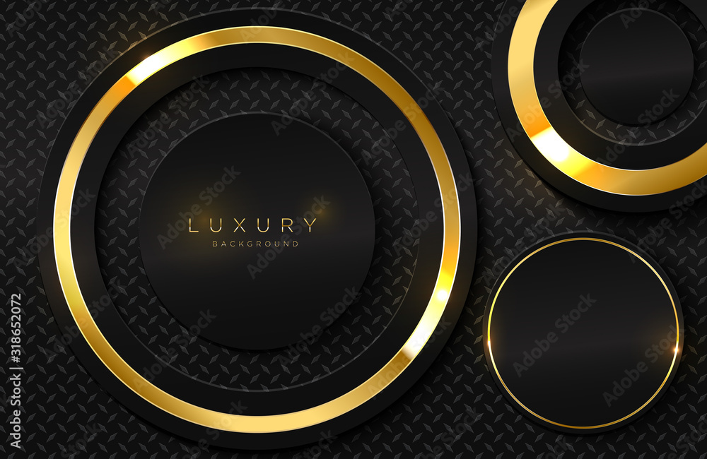 Realistic 3d background with shiny gold ring shape. Vector golden ...