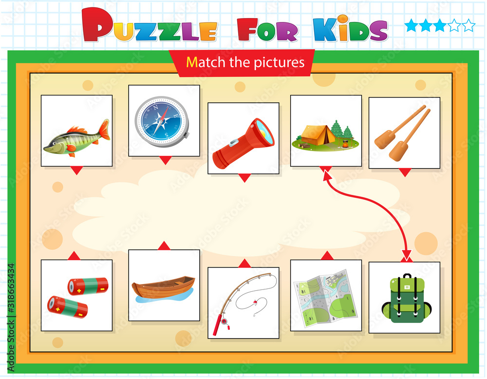 Matching game, education game for children. Puzzle for kids. Match the ...