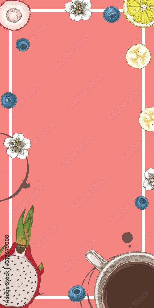 Pink Menu Template for Cafeteria Stock Vector | Adobe Stock