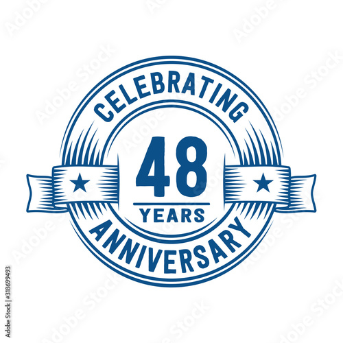 48 years logo design template. 48th anniversary vector and illustration ...