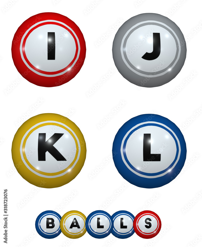 Bingo Balls Alphabet - 3D illustration Stock Illustration | Adobe Stock