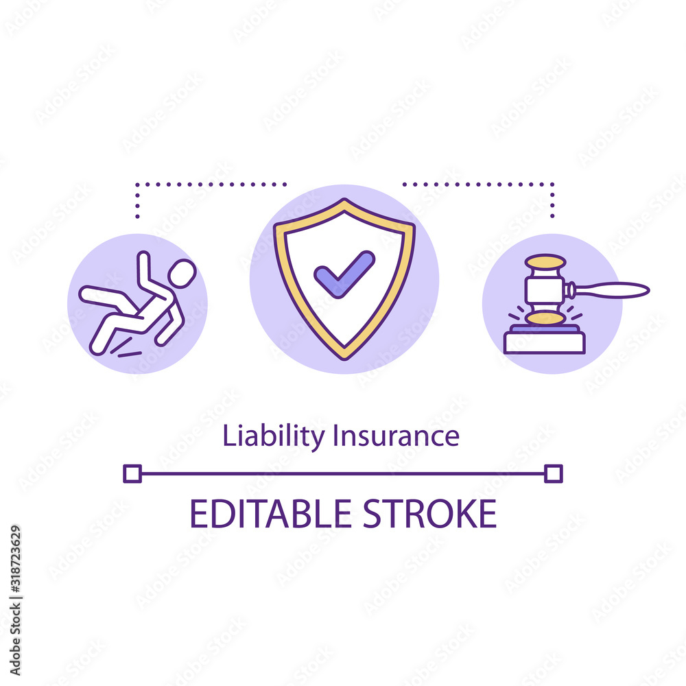 Vector de Stock Liability insurance concept icon. Legal regulation ...