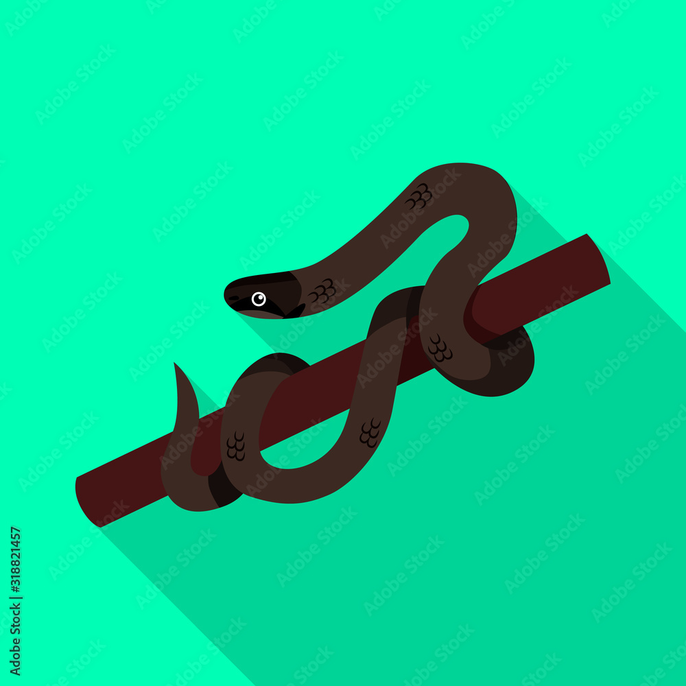 Vector illustration of serpent and venomous icon. Web element of ...