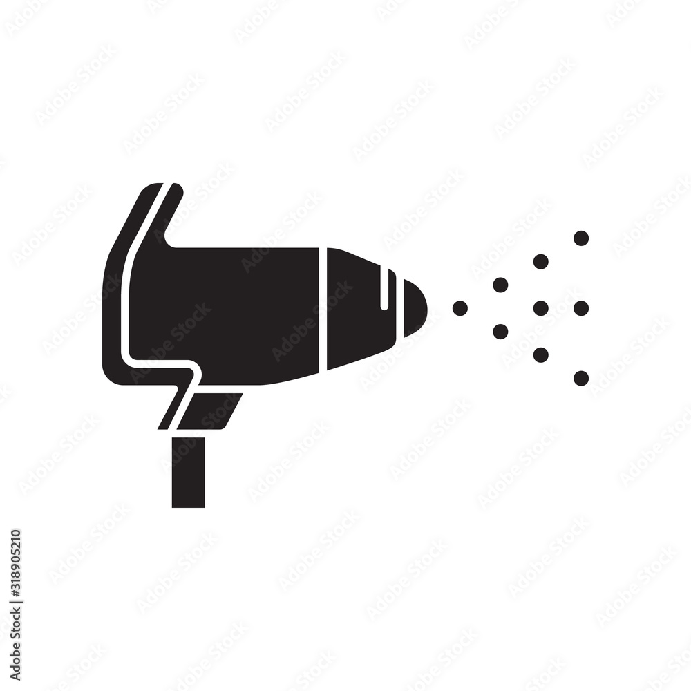 Cutout silhouette spray or atomizer icon. Outline template for logo ...